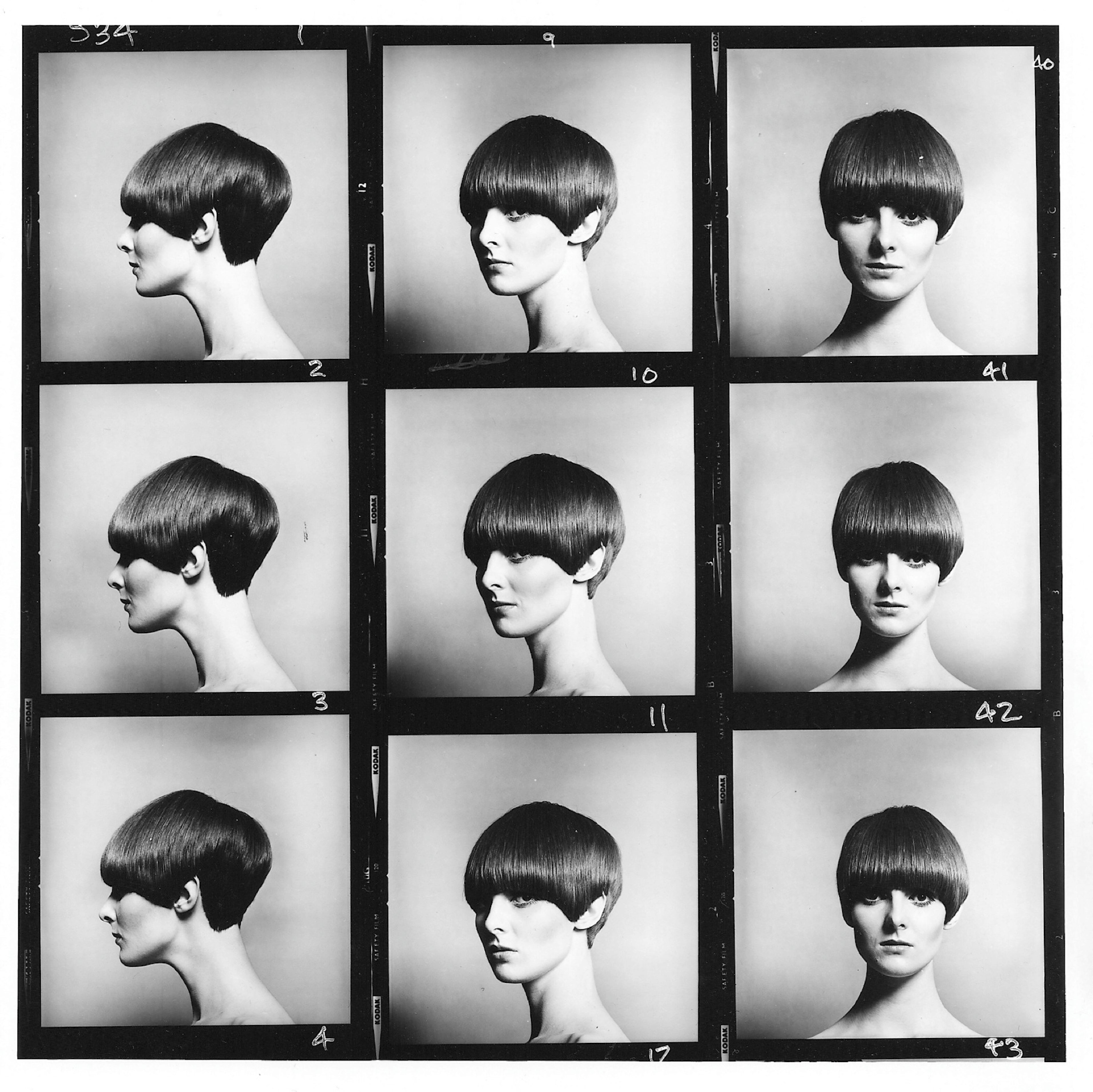 Grace Coddington, ‘Vidal Sassoon's Five Point Bob, Contact Sheet ...